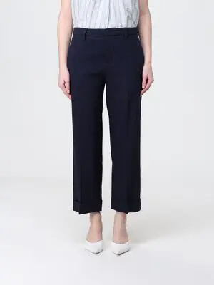 TELA Andrew Cropped Linen Blend Pants - Blue