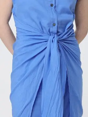 TELA Cotton Shirtdress - Gnawed Blue