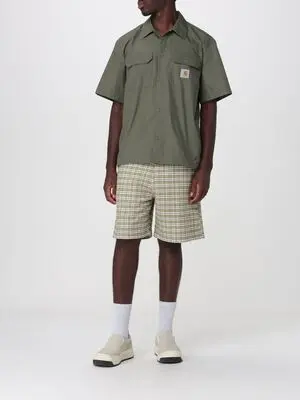 Carhartt Work In Progress Check Cotton Shorts - Grey