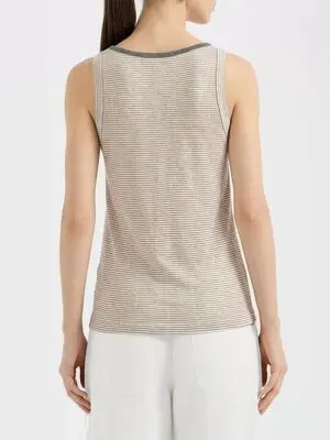 Brunello Cucinelli Striped Linen Tank Top