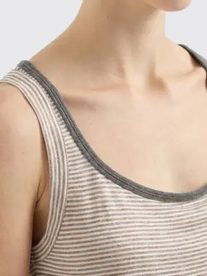 Brunello Cucinelli Striped Linen Tank Top