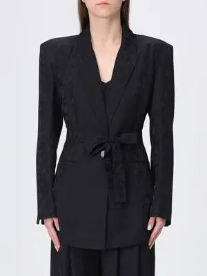 Pinko Pinko Belted Floral Jacquard Jacket Black
