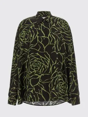 Dries Van Noten Viscose Floral Print Shirt - Black