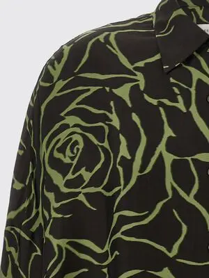 Dries Van Noten Viscose Floral Print Shirt - Black