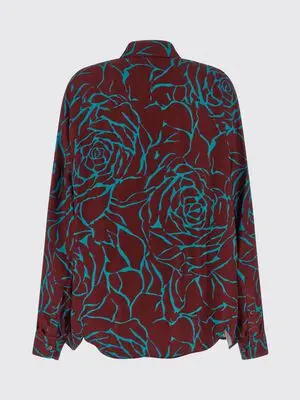 Dries Van Noten Viscose Floral Print Shirt - Burgundy