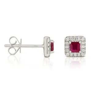 Benbridge Ruby And Diamond Stud Earrings