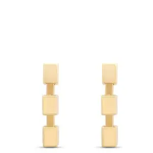Toscano 14k Yellow Gold Cubic Linear Drop Earrings - Yg