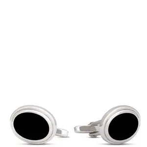 Benbridge Oval Onyx Cufflinks - Black