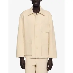 Sandro Side-pocket Cotton Worker Jacket - Ecru
