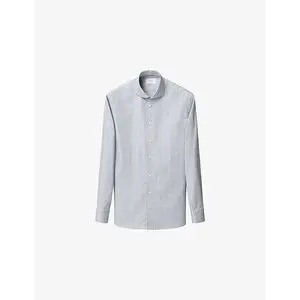Eton Checked Slim-fit Cotton-twill Shirt - Mid Blue