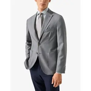 Eton Checked Slim-fit Cotton-twill Shirt - Mid Blue