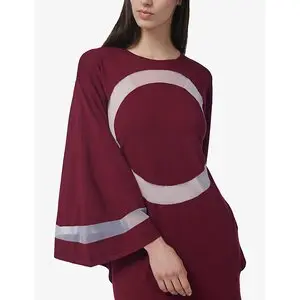 LEEM Circle-print Floaty-sleeve Woven Kaftan