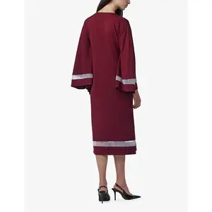 LEEM Circle-print Floaty-sleeve Woven Kaftan