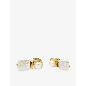 MISSOMA Square Pearl Drop Earrings