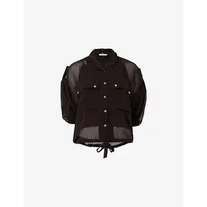 LEEM Military Button-down Woven Blouse