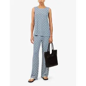 Max Mara Pelota Printed Peplum Woven Top