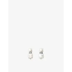 MISSOMA Square Pearl Drop Earrings - Silver