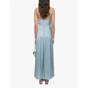 Zadig&Voltaire Satin V-neck Maxi Dress