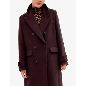 RO&ZO Peak-lapel Double-breasted Wool-blend Coat