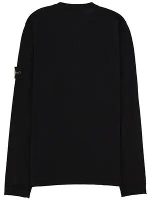 Stone Island Cotton Logo Patch Pullover Sweater - Black