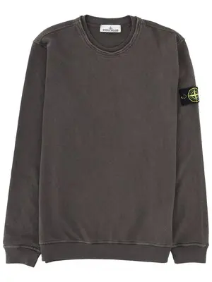Stone Island Felpa With Logo Patch - Grey