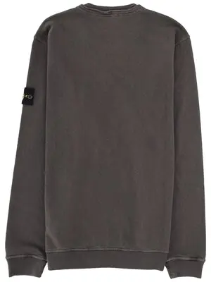 Stone Island Felpa With Logo Patch - Grey
