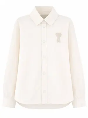 AMI Paris Logo Overshirt - Ivory
