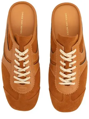 Dries Van Noten Suede Sneaker Mule - Brown