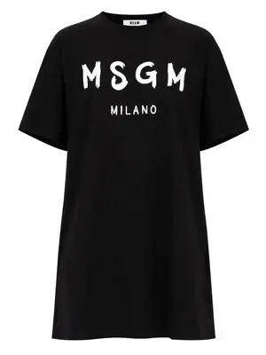 MSGM Abito Con Logo Pennellato