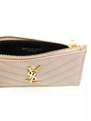 Saint Laurent Quilted Pebbled Leather Cardholder