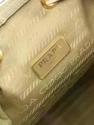 Prada 2010s Logo-detail Bucket Bag - Neutrals
