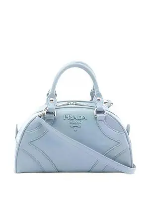 Prada 2010's Soft Leather Two-way Tote Bag - Blue