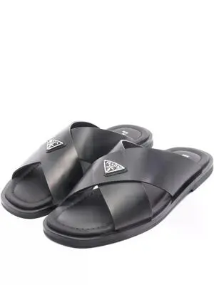 Prada Criss-cross-strap Leather Sandals