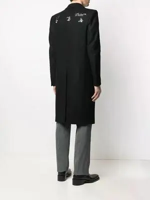 Off-White Logo Embellished Single-breasted Coat