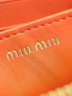 Miu Miu Matelasse Leather Coin Purse - Orange
