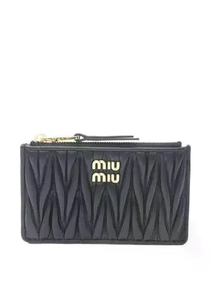 Miu Miu 2020s Matelassé Card Holder - Black