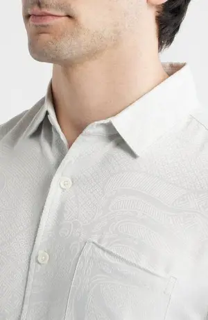 KAHALA Ho'l Nalo Jacquard Short Sleeve Button-up Shirt