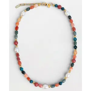 BY LILLA Blossom Stone And Pearl Necklace