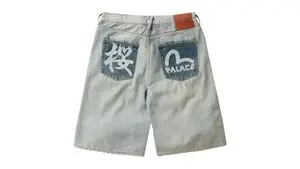 PALACE X Evisu Denim Shorts - Reverse Indigo