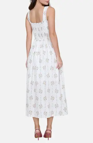 BLU PEPPER Lace Trim Corset Fit & Flare Dress