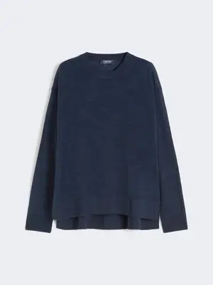 Max Mara Linen Yarn Crew-neck Sweater - Navy