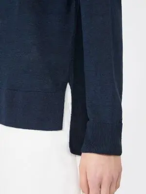 Max Mara Linen Yarn Crew-neck Sweater - Navy