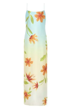 MILLY Lily Floral Print Maxi Dress - Yellow Multi