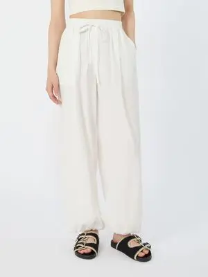 Max Mara Cotton Poplin Wide Leg Trousers