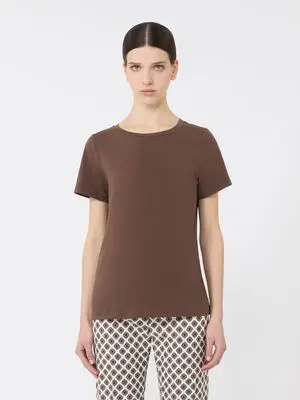 Max Mara Stretch Jersey Basic T-shirt - Chocolate