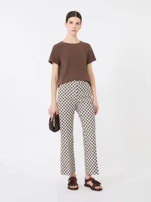 Max Mara Stretch Jersey Basic T-shirt - Chocolate