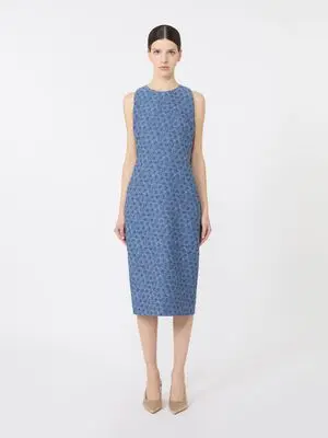 Max Mara Jacquard Cloque Midi Dress