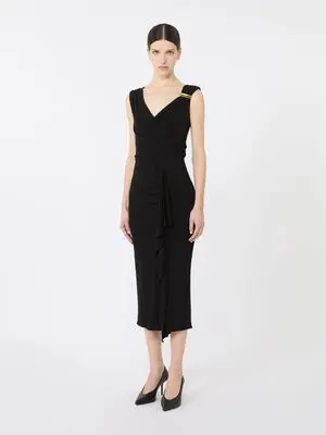 Max Mara Viscose Jersey Midi Dress - Black