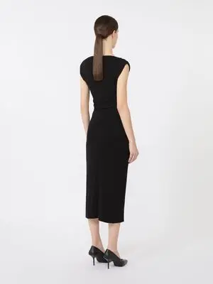 Max Mara Viscose Jersey Midi Dress - Black
