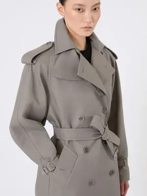 Max Mara Cotton Duster Coat - Medium Grey